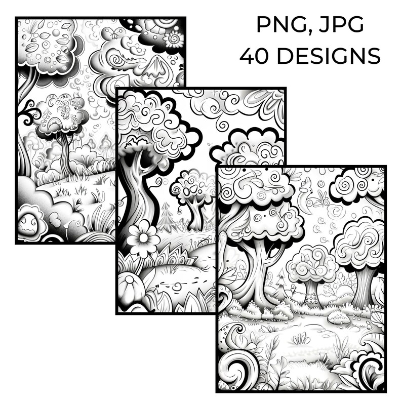 Tree Zentangle Art Printable – Summer Forest Zendoodle Practice Pages ...