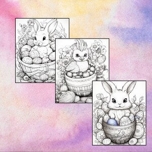 Delightful Easter Coloring Book for Kids, Basket of Bunnies, Chicks ...