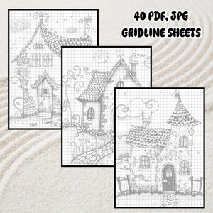 Fairy House Zentangle Coloring Pages, Practice Sheets (PDF, JPG, PNG ...