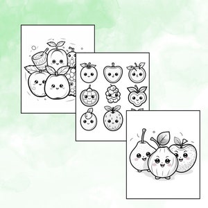 Kawaii Fruit & Veggie Coloring Pages | 40 Cute - Easy Printable Designs ...