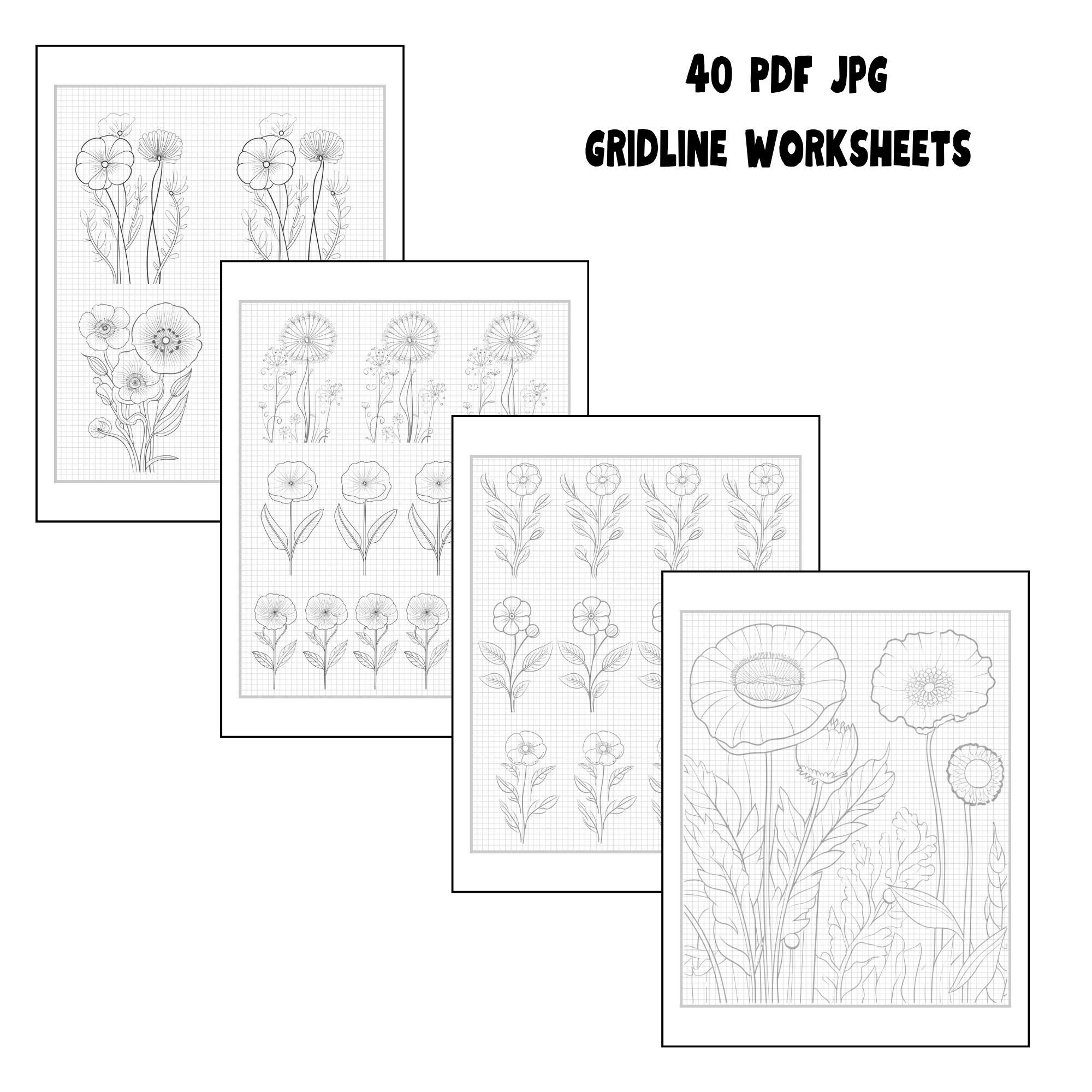 Floral Art Practice Mega Kit: PDF Worksheets and Flower Drawing Files ...
