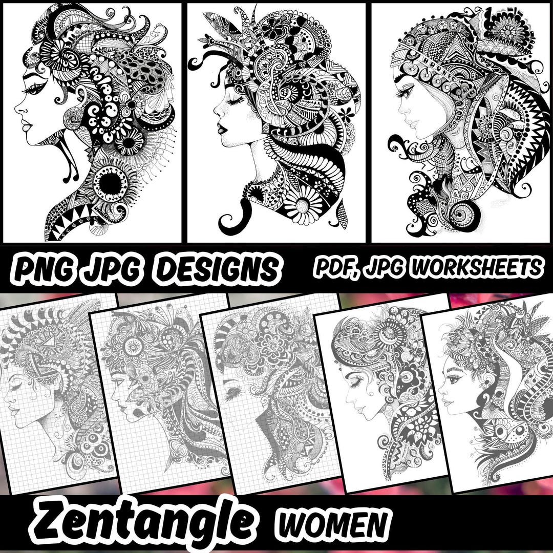 Zentangle Patterns for Unique Women's Hair Designs: Explore Intricate ...