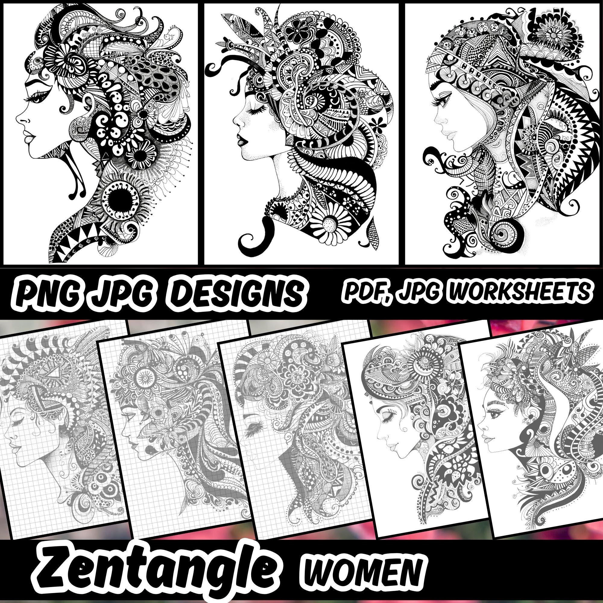 Zentangle Patterns for Unique Women's Hair Designs: Explore Intricate ...
