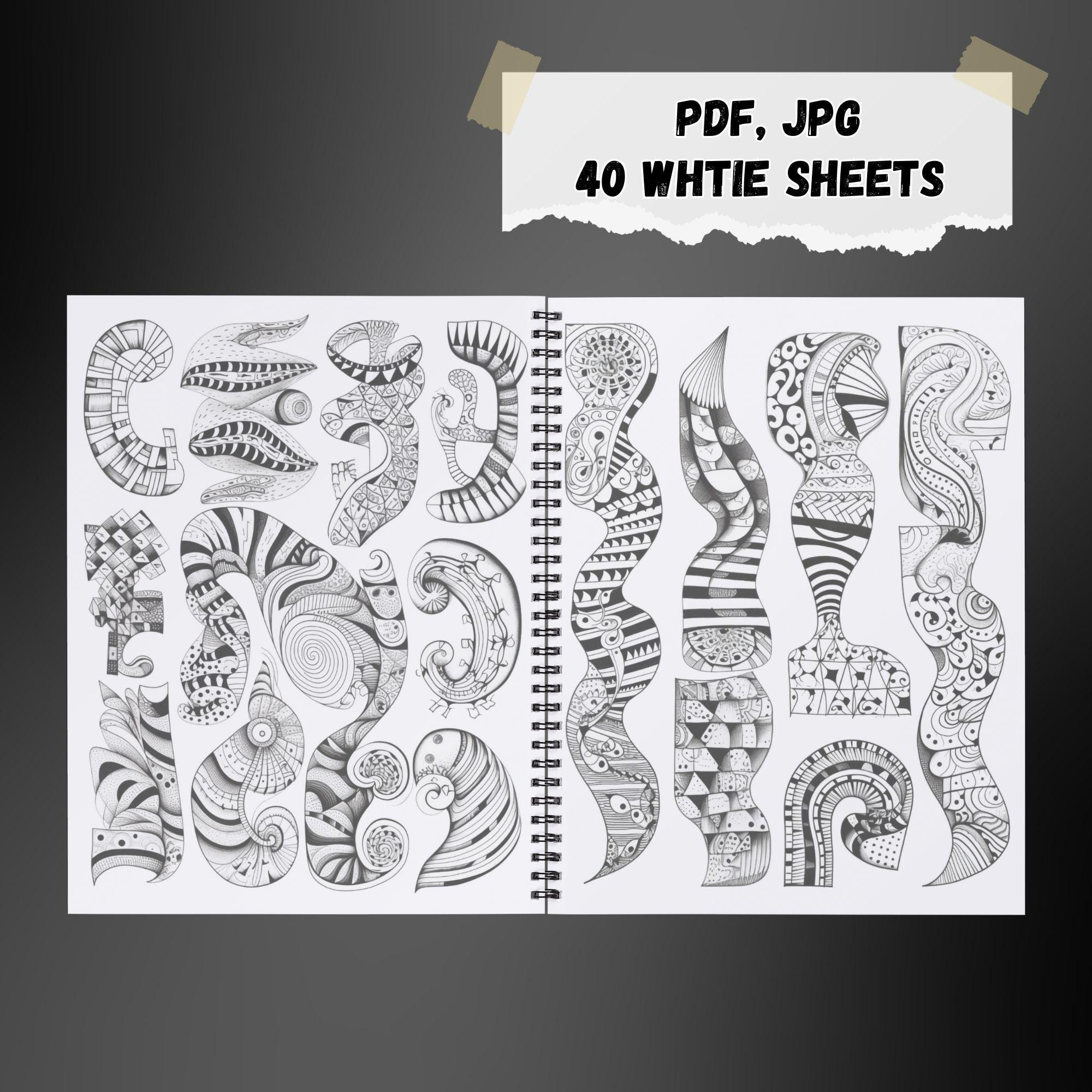 Unique Zentangle Patterns, Doodle Art Print, Zentangle Art, Digital Products Download ...