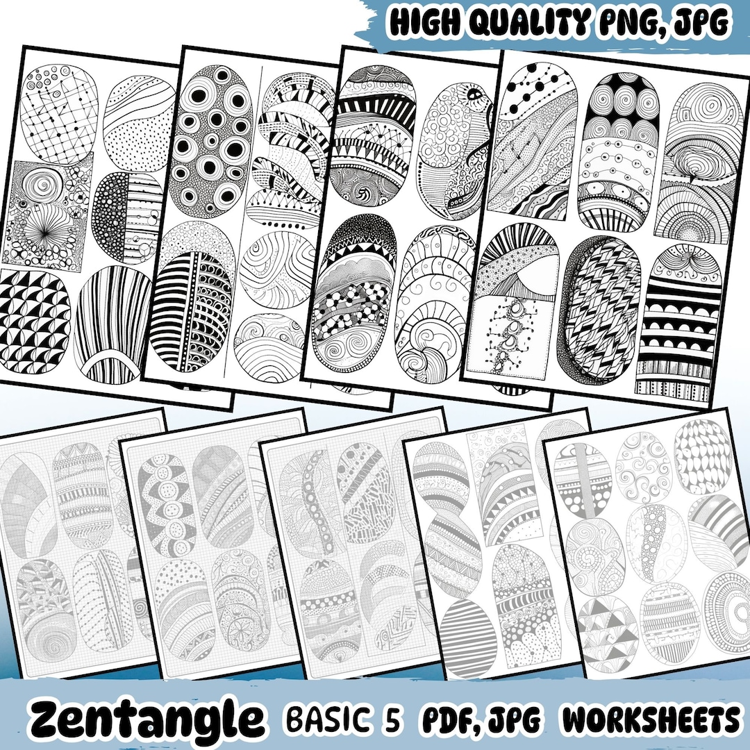 Zentangle Practice Sheets, Beginner Friendly Ornament Bundle and ...