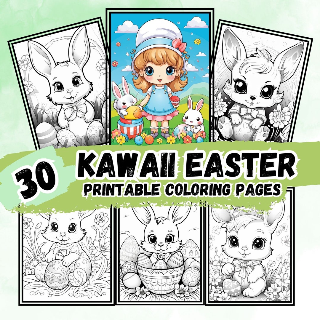 Kawaii Easter Coloring Pages, Adorable Designs for Joyful Coloring Fun ...