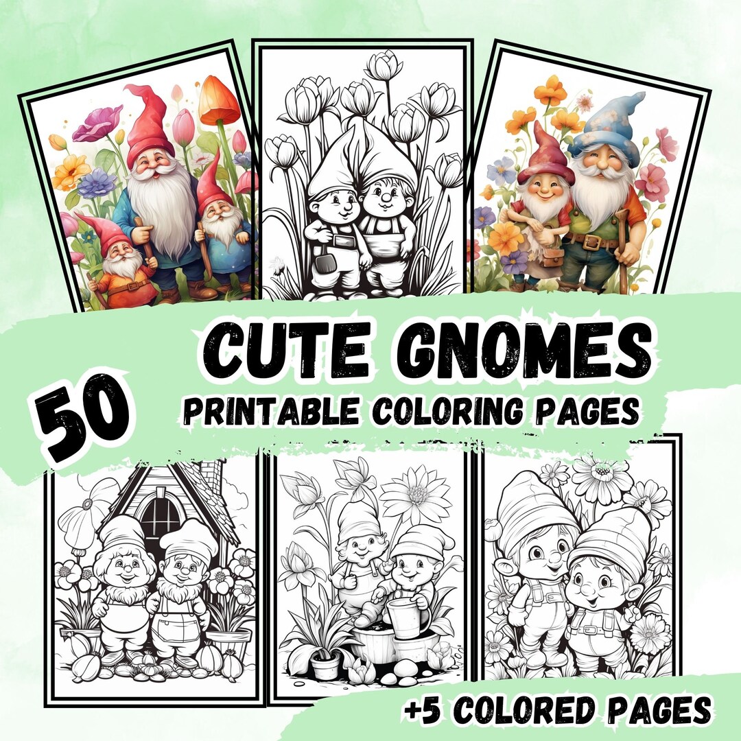 Cute Gnome Coloring Pages for Kids, Bring Charm Creativity to Playtime ...