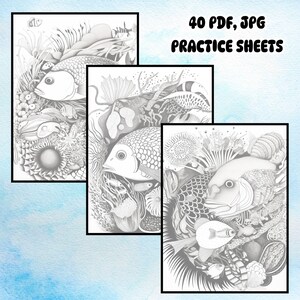 Adult Activity Book Ocean Zen, Underwater Zentangle Coloring Pages ...