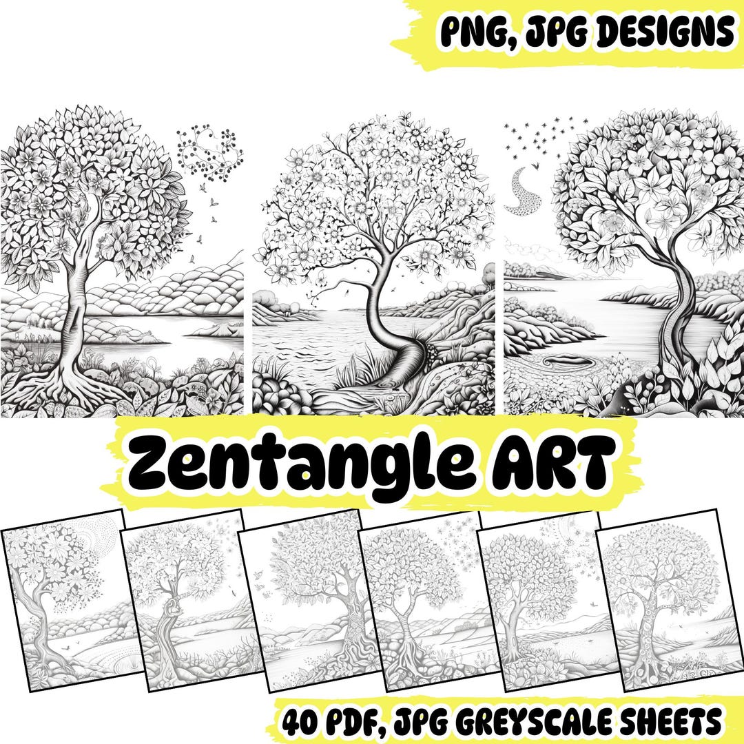 Zentangle Floral Designs Worksheets, Doodle Patterns & Practice Sheets ...