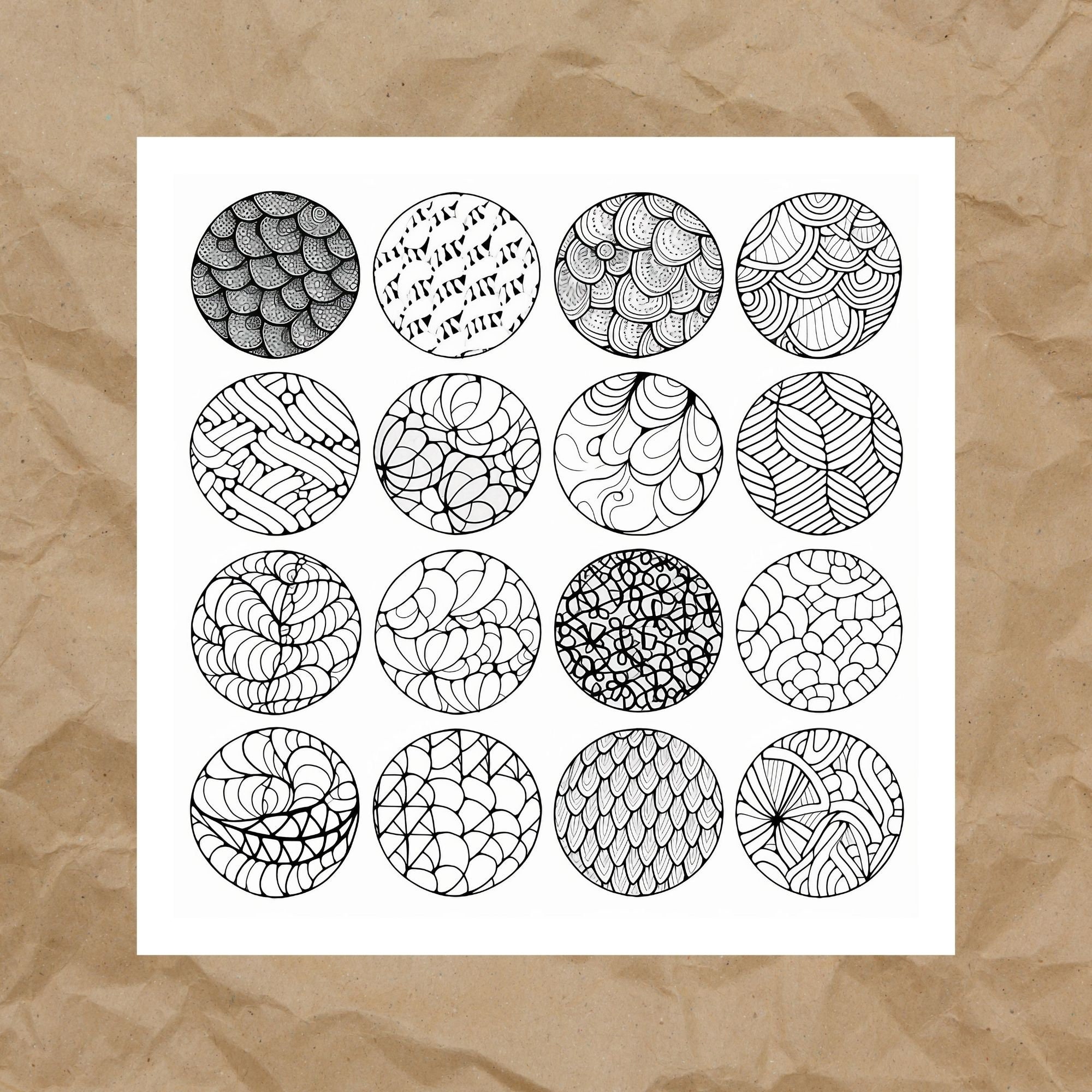 Zentangle Templates for Beginner, Zen Doodle Workbook, Zentangle ...