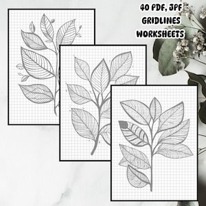 Zentangle Leaves Patterns, Large Leaves, Nature Prints, Ornaments Set ...