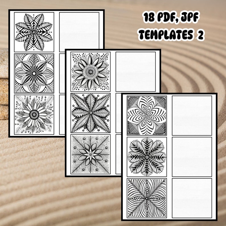Zentangle Templates & Doodle Practice Sheets | Beginner Zentangle ...