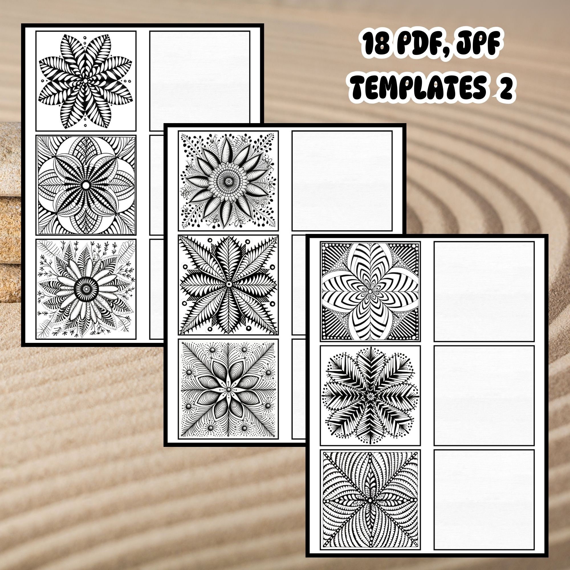 Zentangle Templates, Doodle Practice Sheets, Zentangle Patterns ...