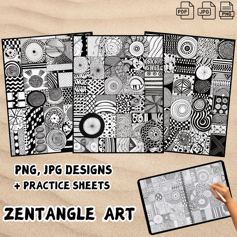 Zentangle Art, Zentangle Practice Sheets, Zendoodle Patterns, Zentangle ...