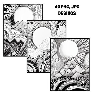 Zentangle Landscape Practice Sheets – Adult Activity Book for Mindful ...