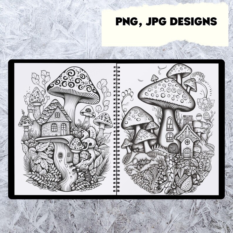 Zentangle Mushroom Coloring Pages, Nature-inspired Doodle Designs ...