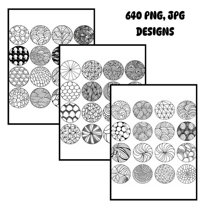 Zentangle Patterns Bundle: Intricate Designs, Doodle Practice Sheets ...