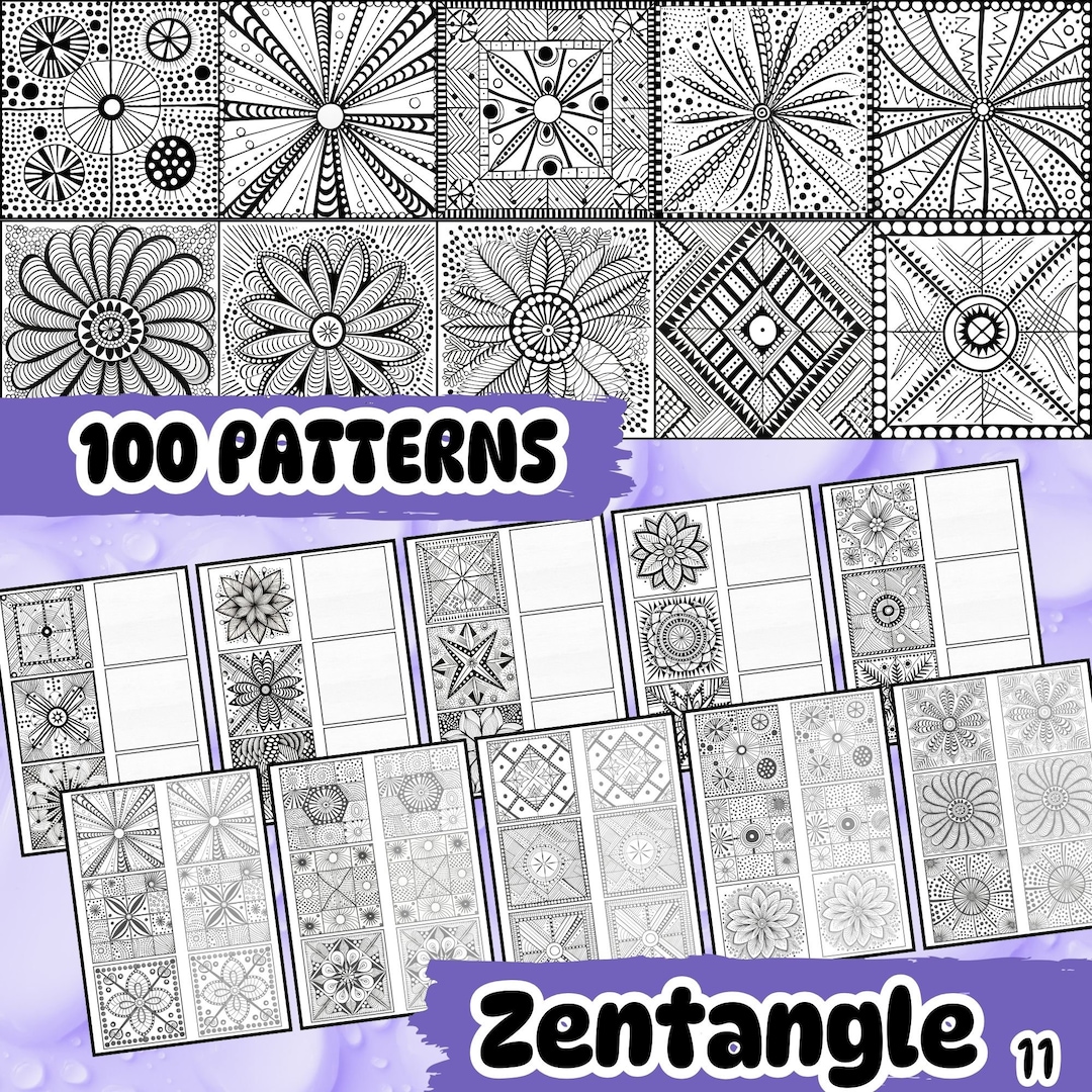 Zentangle Patterns for Beginners: Doodle Art Workbook & Calligraphy ...