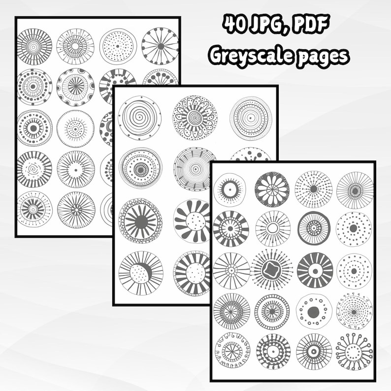 Zentangle Round Patterns – 600 Zendoodle Templates for Mindful Drawing ...
