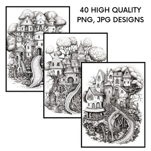 Zentangle Kit, Dark Realms Elven Scenery, Zen Art, Zentangle Magic ...