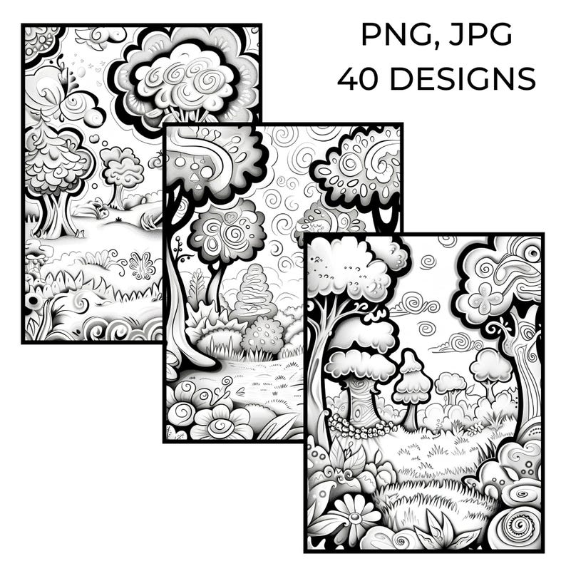 Tree Zentangle Art Printable – Summer Forest Zendoodle Practice Pages ...