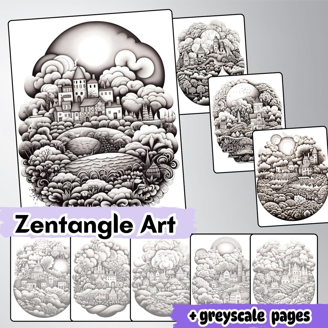 Zentangle Patterns, Dark Realms, Elven Scenery, Castles, and Houses ...