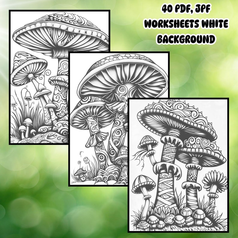 Zentangle Mushroom Patterns With Enchanting Coloring Pages and Doodle ...