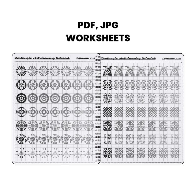 Zentangle Pattern Outline Templates | 150 Doodle Designs | Printable ...