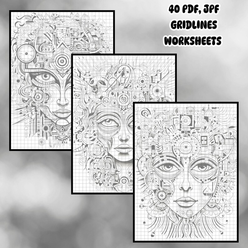 Zentangle Patterns for Beginners, Womens Face Line Art, Stress Relief ...