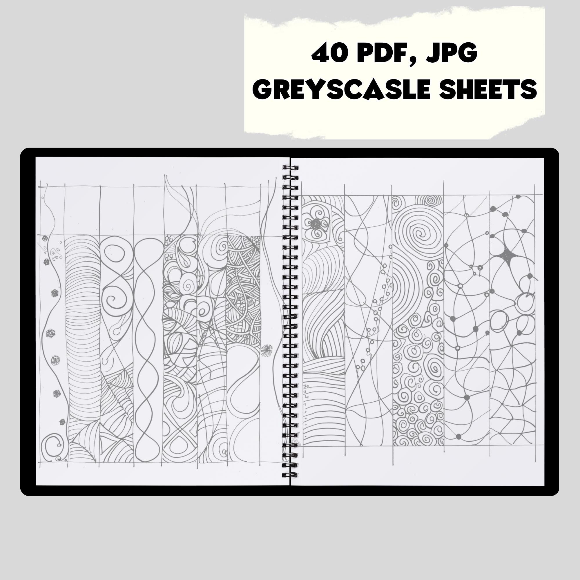 Zentangle Patterns & Templates, Beginner Training Set, Line Practice ...