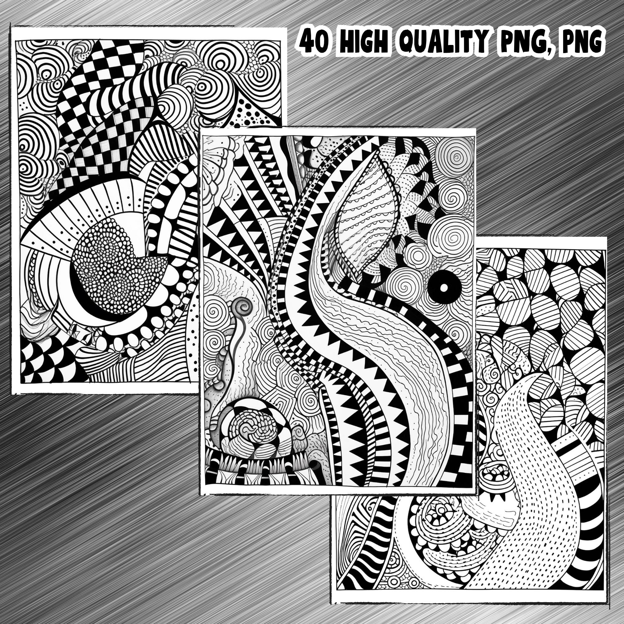 Zentangle With Intricate Patterns: Explore PNG, JPG, and PDF Worksheets ...