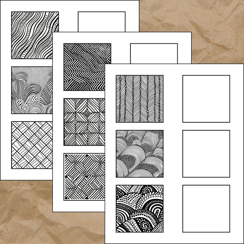 Zentangle Pattern Templates, Zen Doodle Workbook, Patterns Training ...