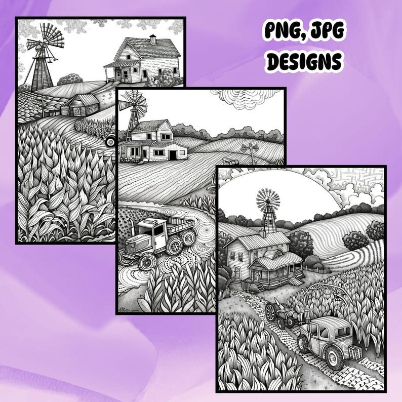 Zentangle Farm House Coloring Pages, Realistic Scene From Farmland ...