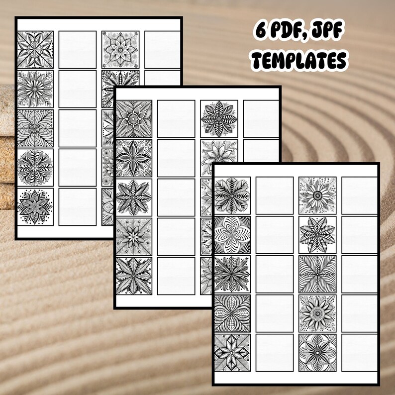 Zentangle Templates & Doodle Practice Sheets | Beginner Zentangle ...