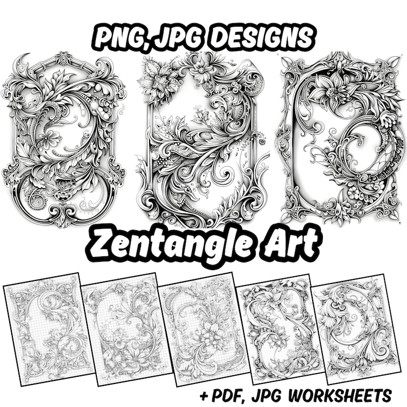 Zentangle Patterns: Doodle Print Art, Calligraphy Practice Workbook ...