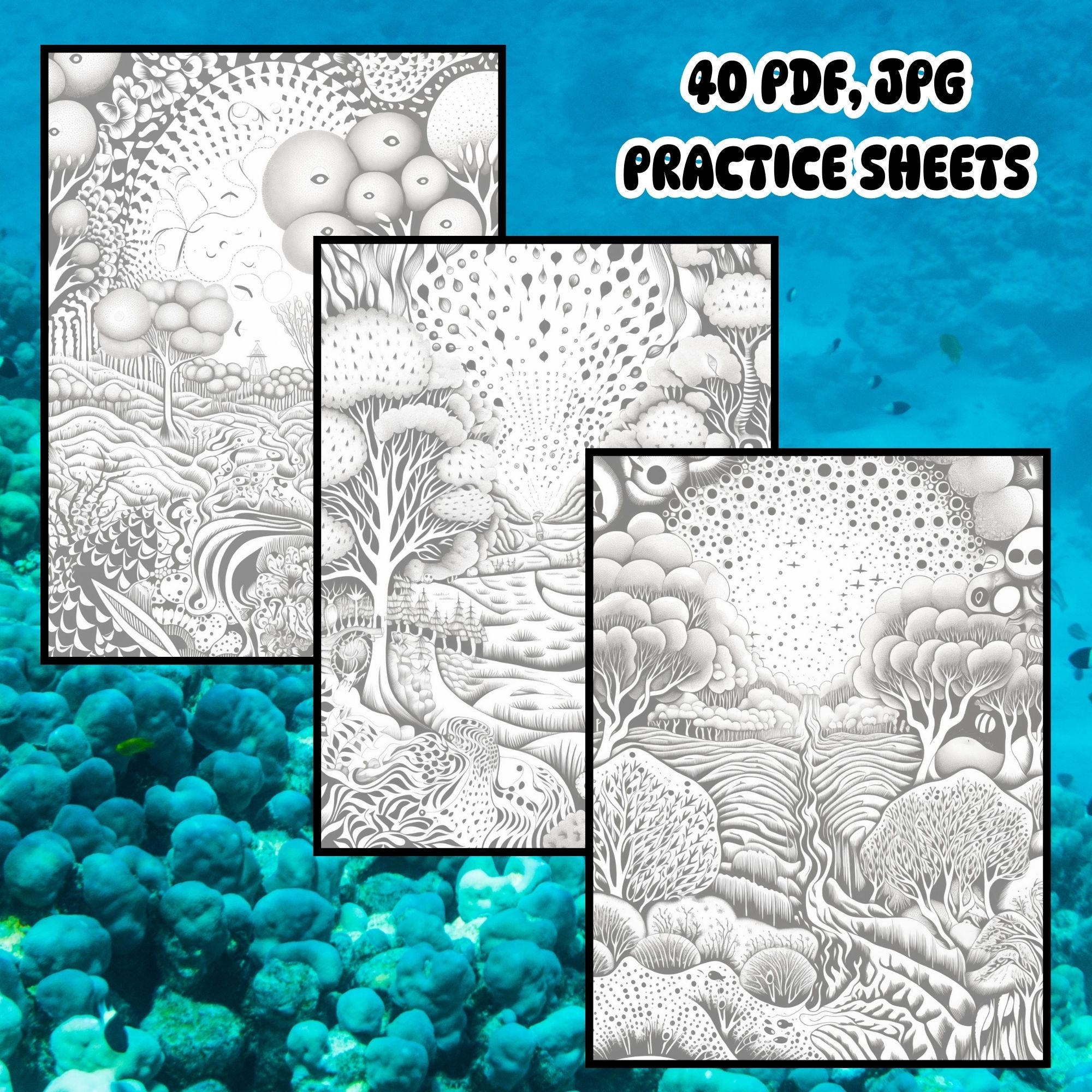 Zen Art With Nature Inspired Worksheets and Doodle Coloring Pages ...