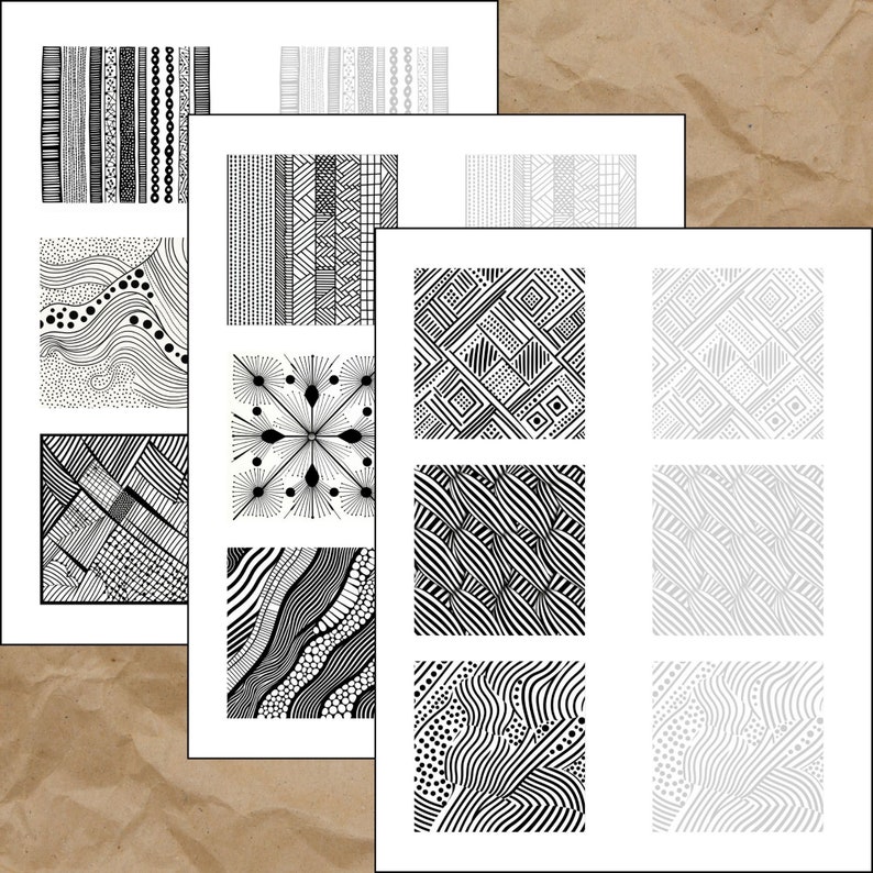 Zentangle Pattern Templates, Zen Doodle Workbook, Patterns Training ...