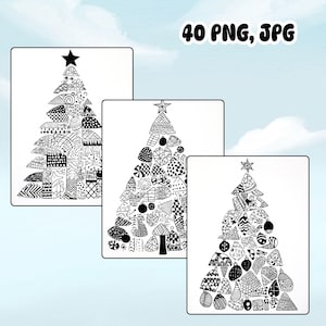 Christmas With Zentangle Patterns: Tree Inspired Art and Doodling ...