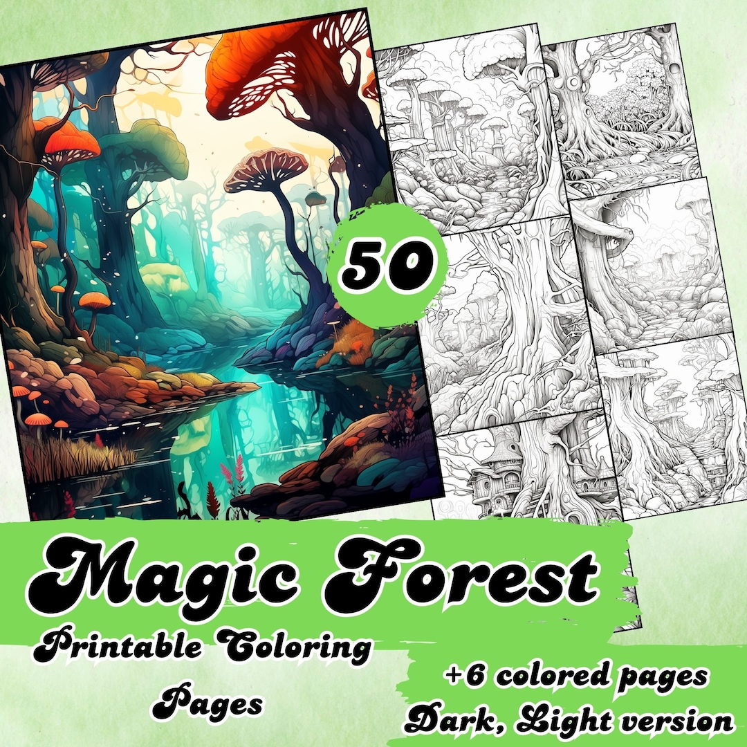 Enchanting Magic Forest Coloring Pages, Explore a Whimsical World of ...