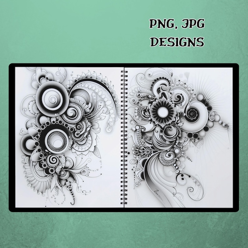 Traceable Zentangle Doodles, Abstract Coloring Book (digital Download ...