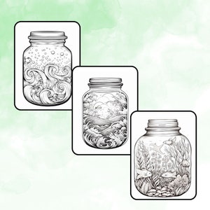 Underwater Jars Coloring Book, Immerse Yourself in Serenity With Ocean ...