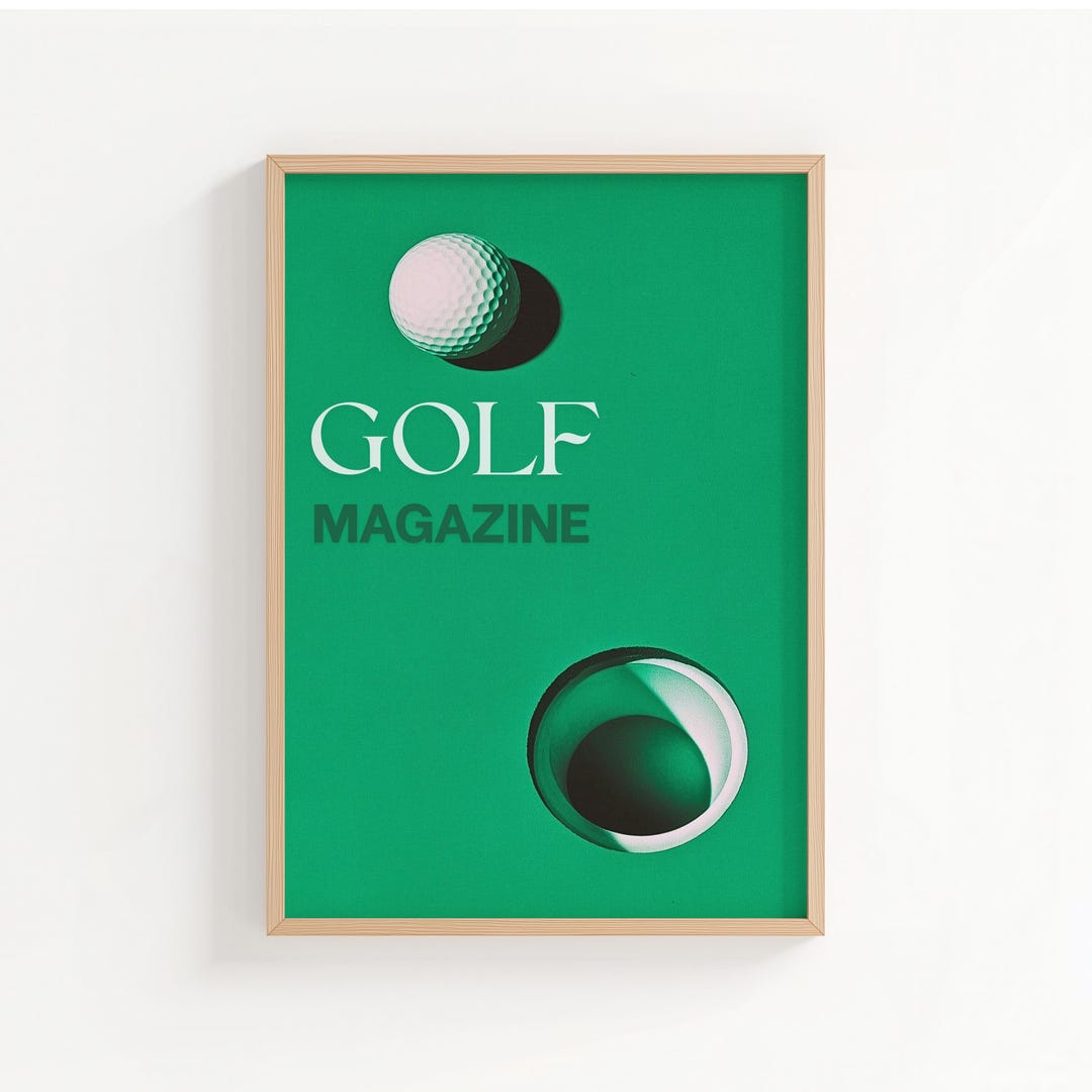 Retro Golf Magazine Cover Print, Minimalist Vintage 70s Wall Art, Golf ...