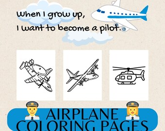 Aviation-themed Alphabet Coloring Pages - 26 Pages! (digital Download ...