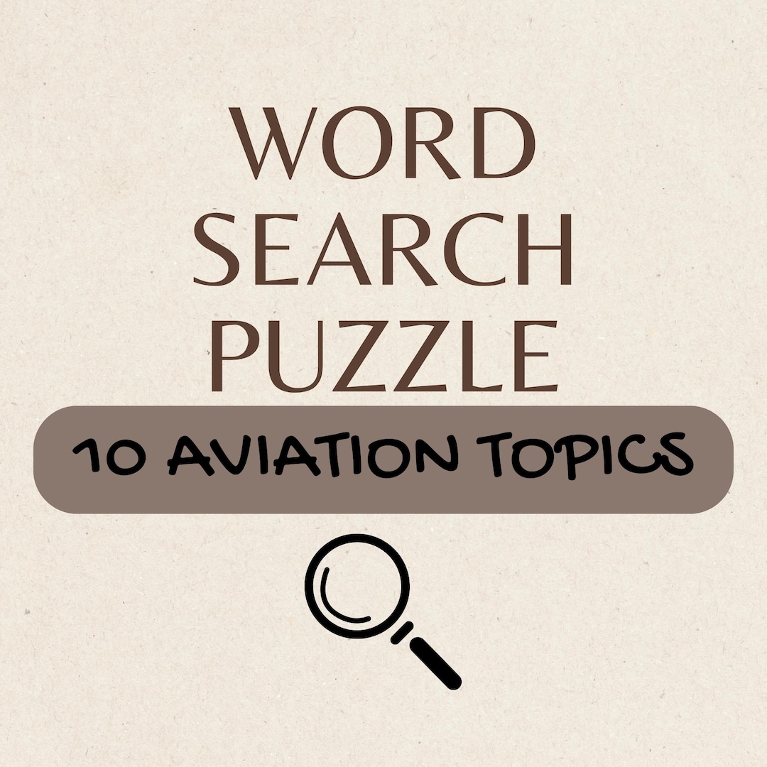 Word Search Puzzle: Aviation Edition (digital Download) - Etsy