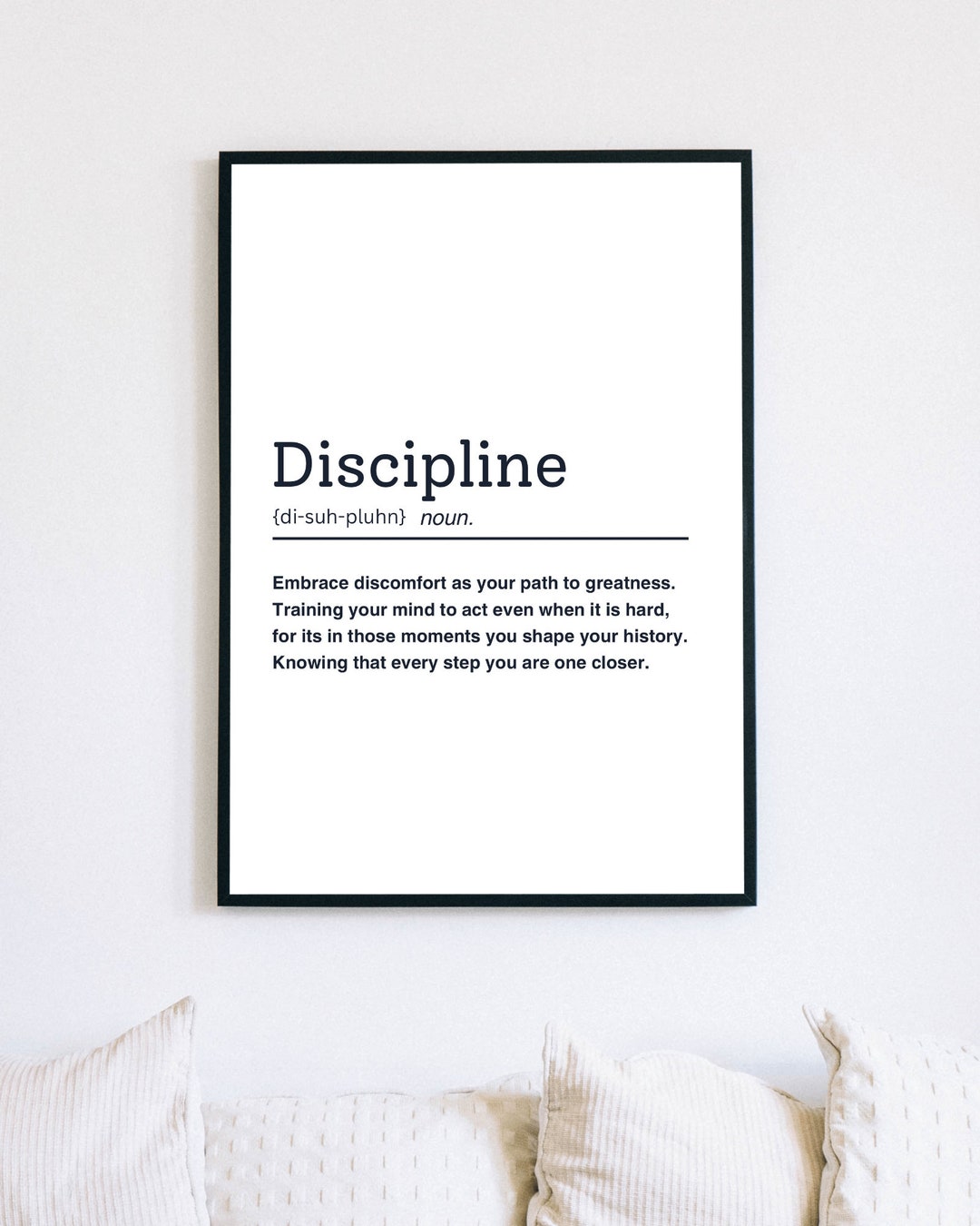 Discipline Definition Motivational Wall Poster | Inspirational Print ...