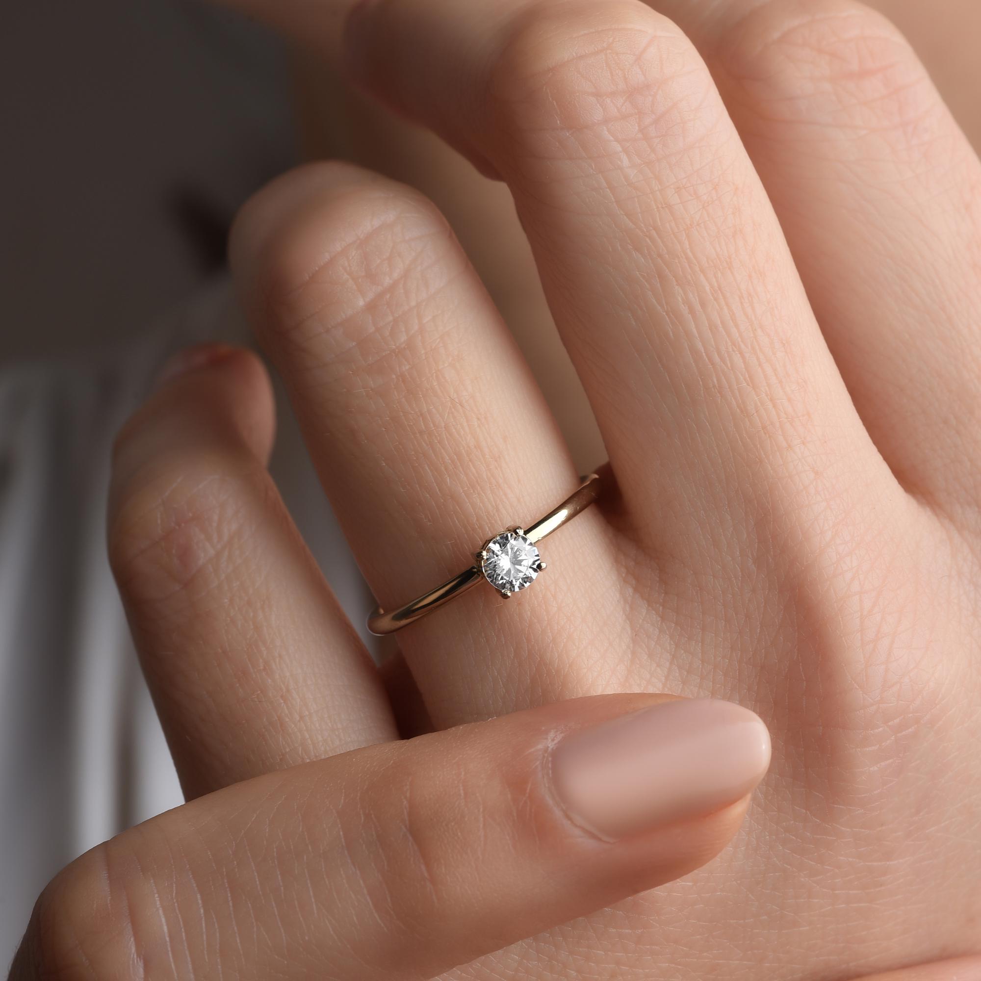 Dainty Lab Grown Diamond Ring: 14k Gold Fill, Sterling Silver Promise ...