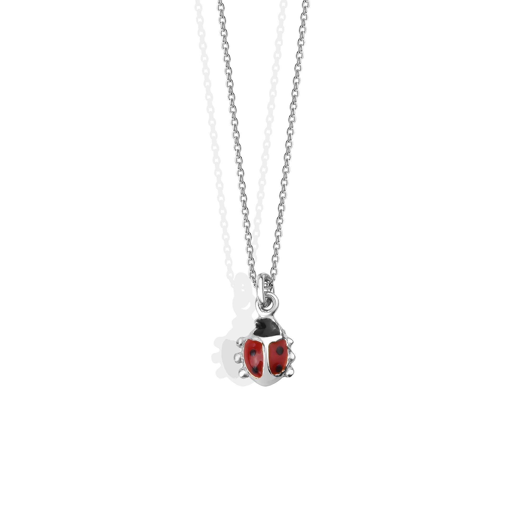 14k Gold Ladybug Necklace: Red Enamel Ladybird Pendant - Etsy