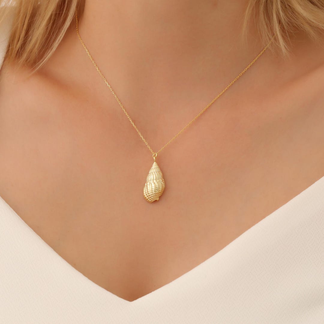 Gold Seashell Necklace, Silver Seashell Necklace, Scallop Shell ...