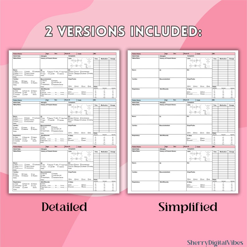 3 Patient Med Surg ICU Nursing Report Sheet, Nursing Brain Report Sheet ...
