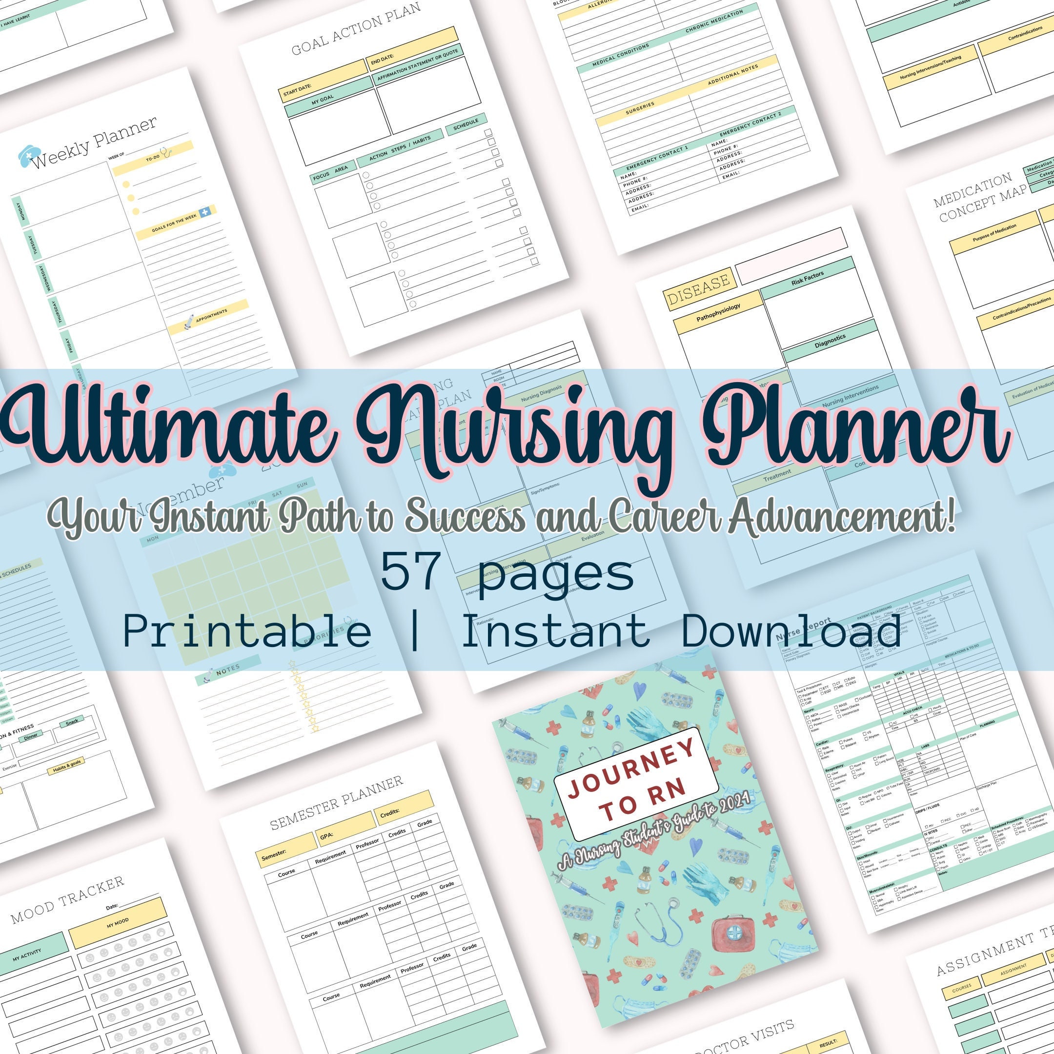 Nursing Student Planner PRINTABLE Planner for Nursing Student Student ...